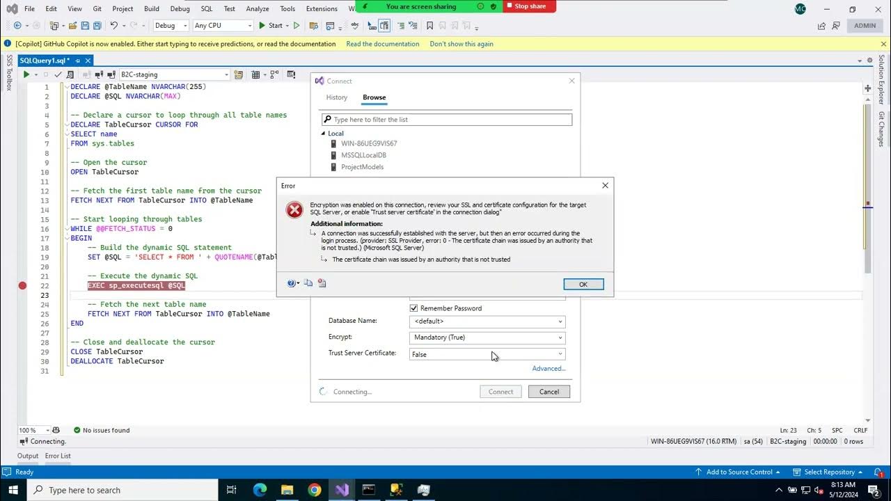 Debug T-SQL using Visual Studio - YouTube