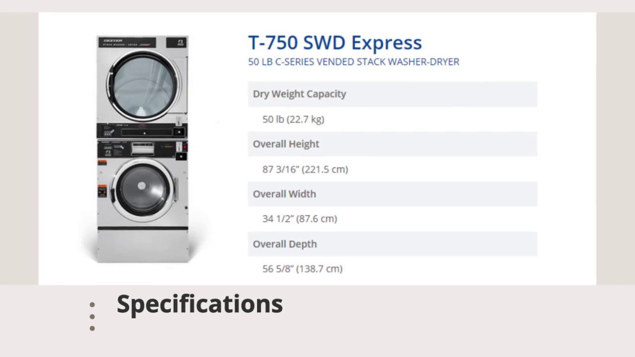 T750 SWD Express Vended Dexter washer dryer - YouTube