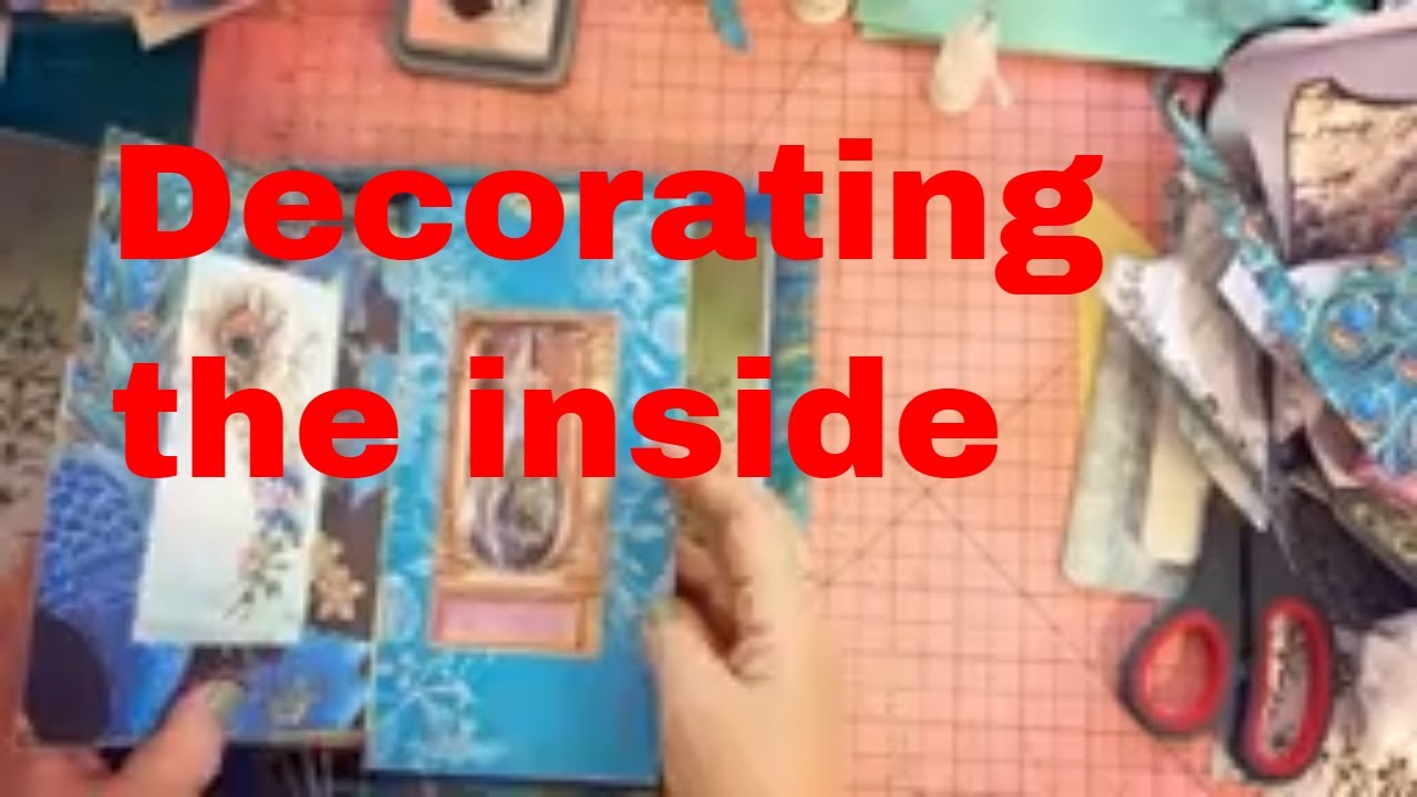Decorating inside the Peacock junk journal - YouTube