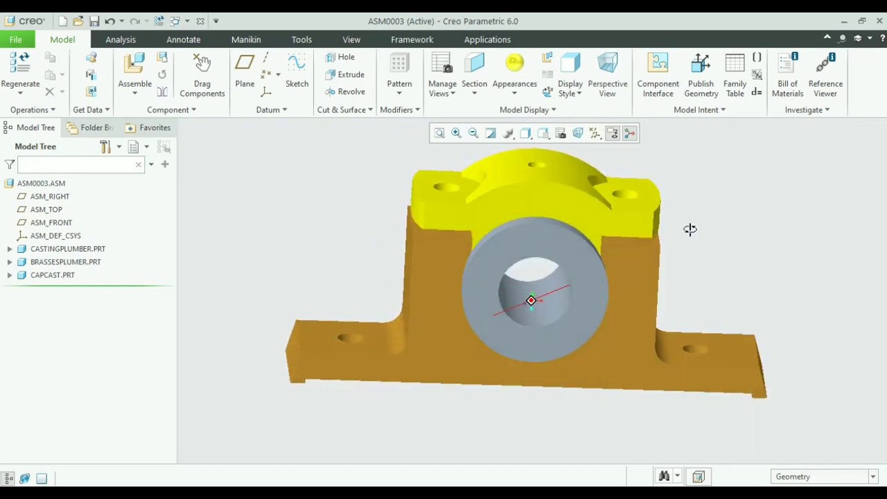 plummer block assly in creo 6.0 - YouTube