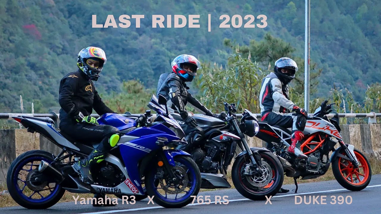 Last Ride of 2023 ️| Insane DUKE 390 Rider🤐 | Chapri Spotted | R3 X 765 ...