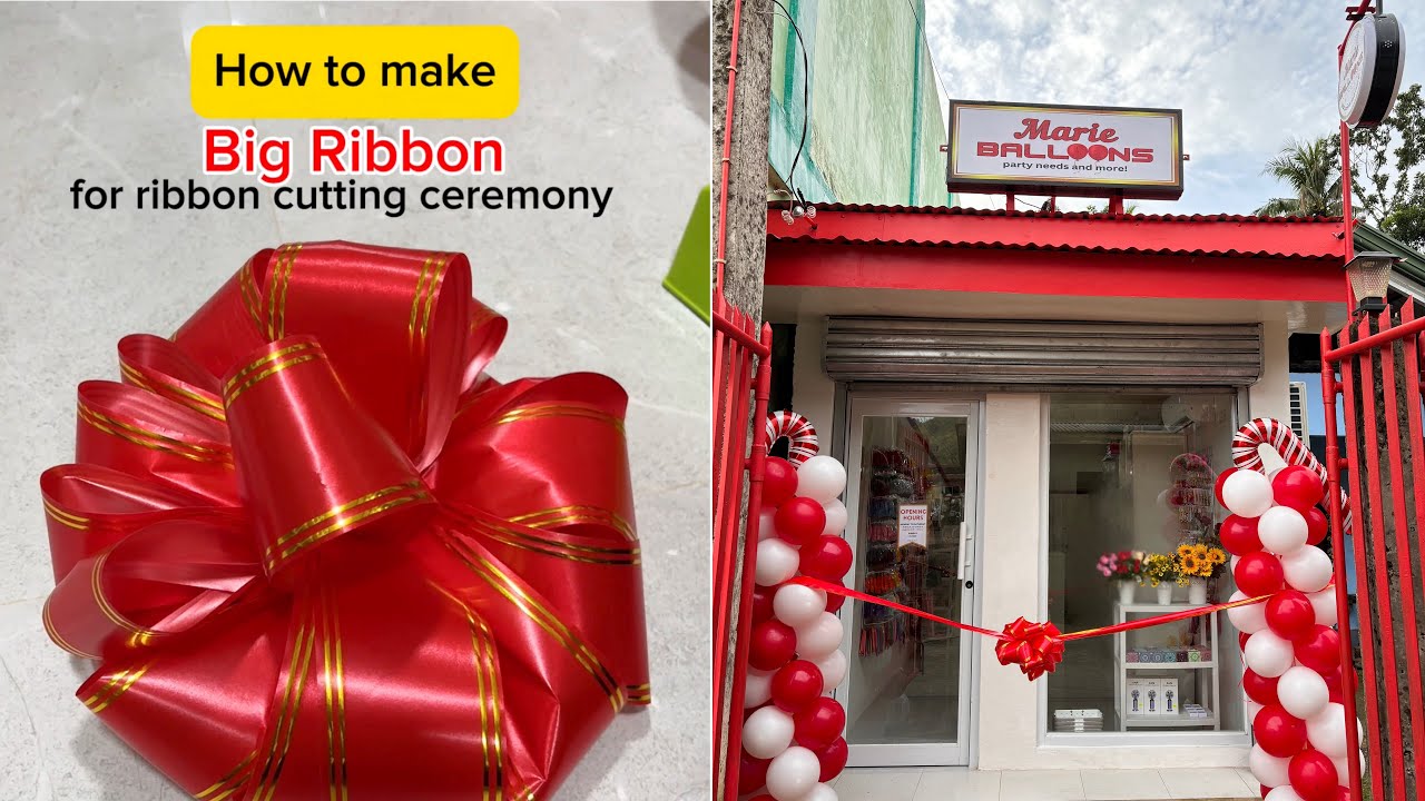 How To Make Big Ribbon for Ribbon Cutting Ceremony - YouTube