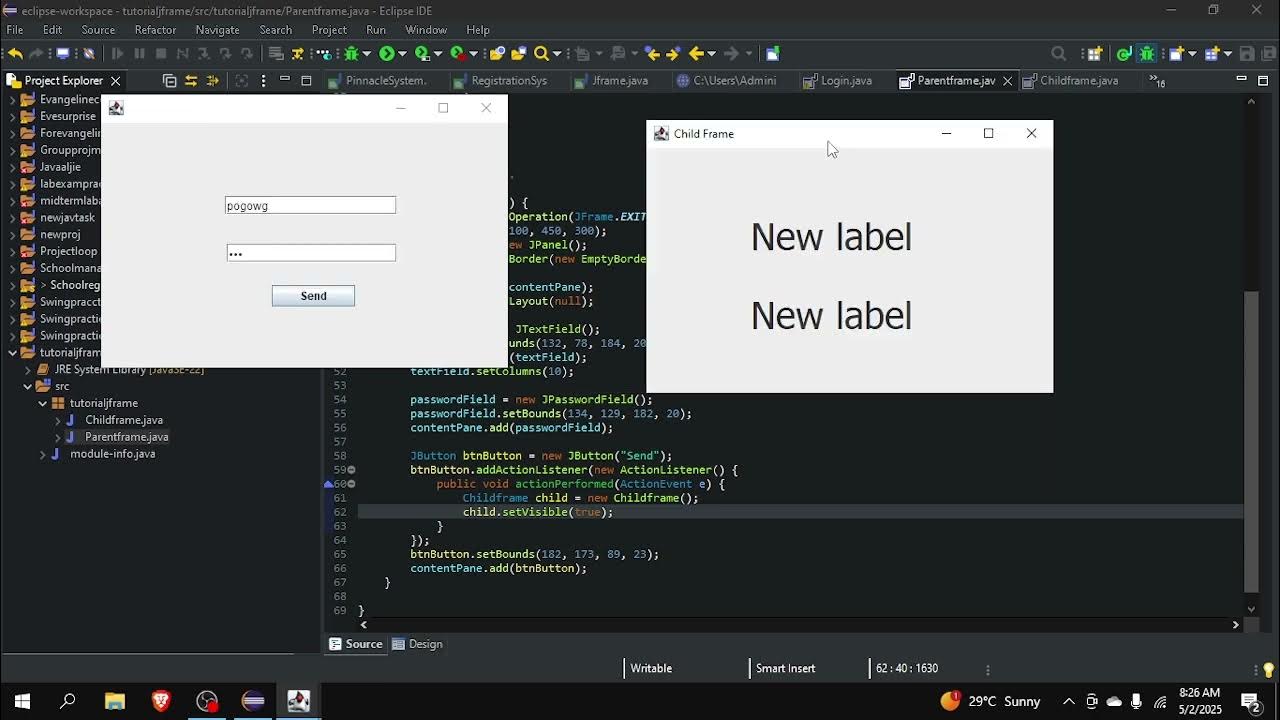 Paano magsend ng data from first jframe to another jframe? - YouTube