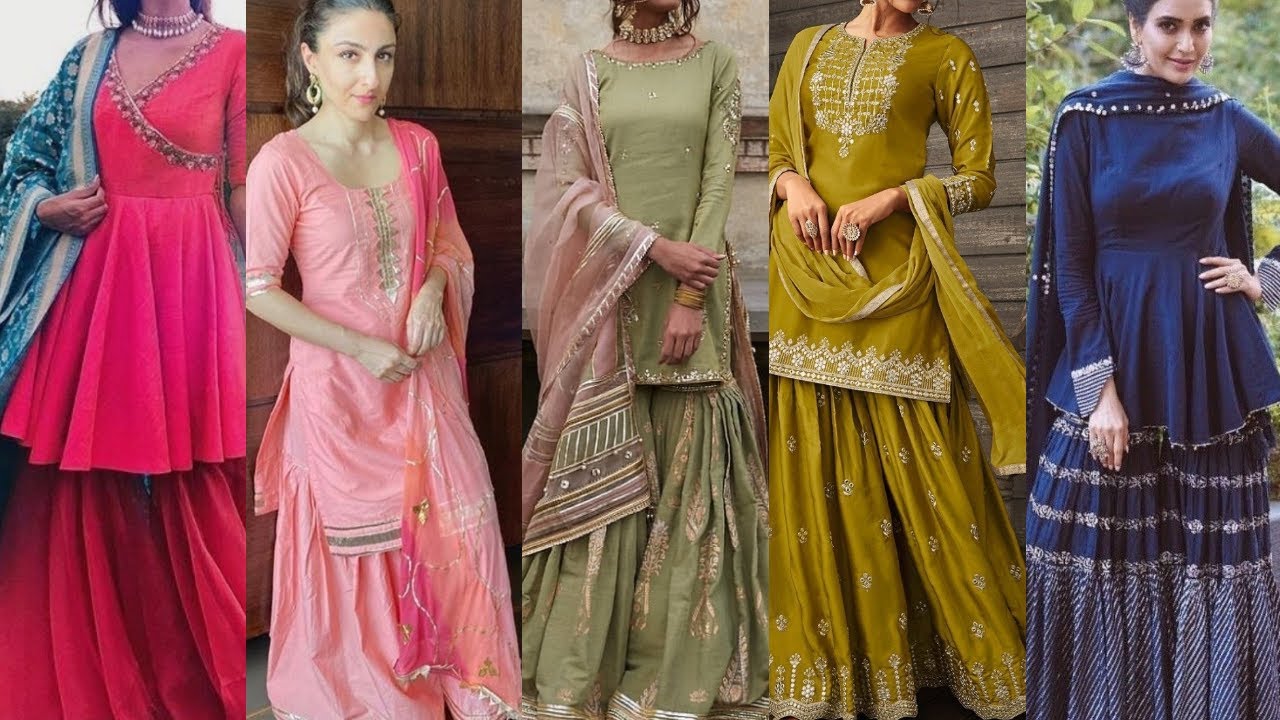 Latest sarara and Kurti design ideas 2020, most beautiful sarara design ...