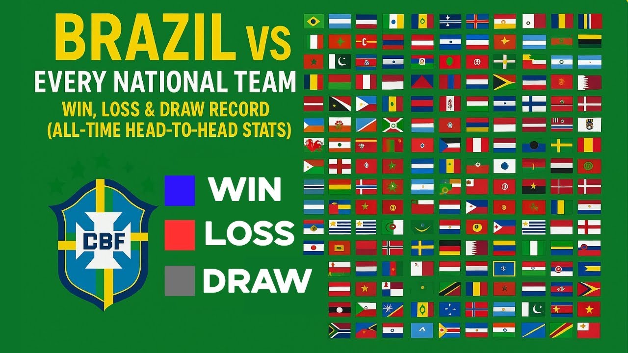 Brazil vs Every National Team: Win, Loss & Draw Record (All-Time Head ...