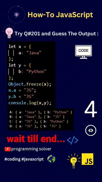 How To Code Javascript Q201 Try Solve And Guess The Output Shorts