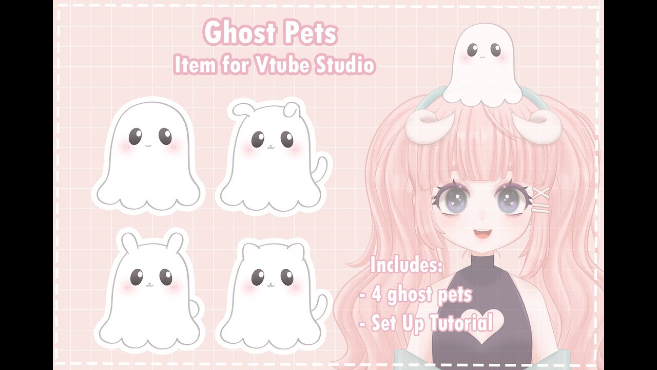 Cute Pet Ghost Live2D Item for Vtube Studio - YouTube