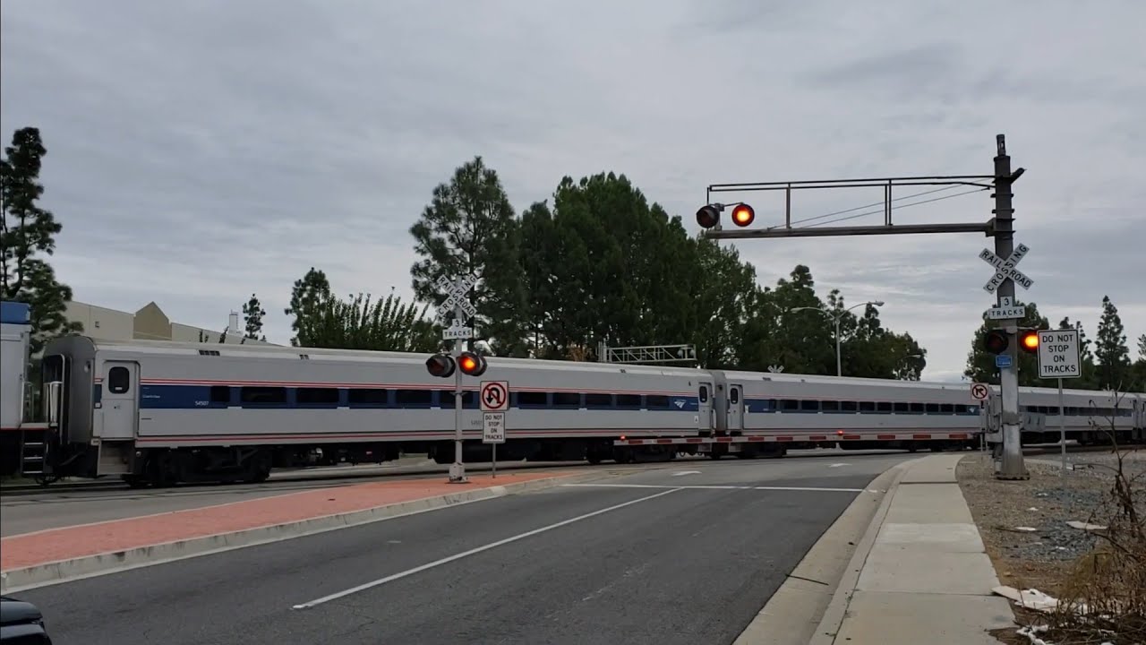 Amtrak Pacific Surfliner 90278 passes Los Nietos Road, Santa Fe Springs ...