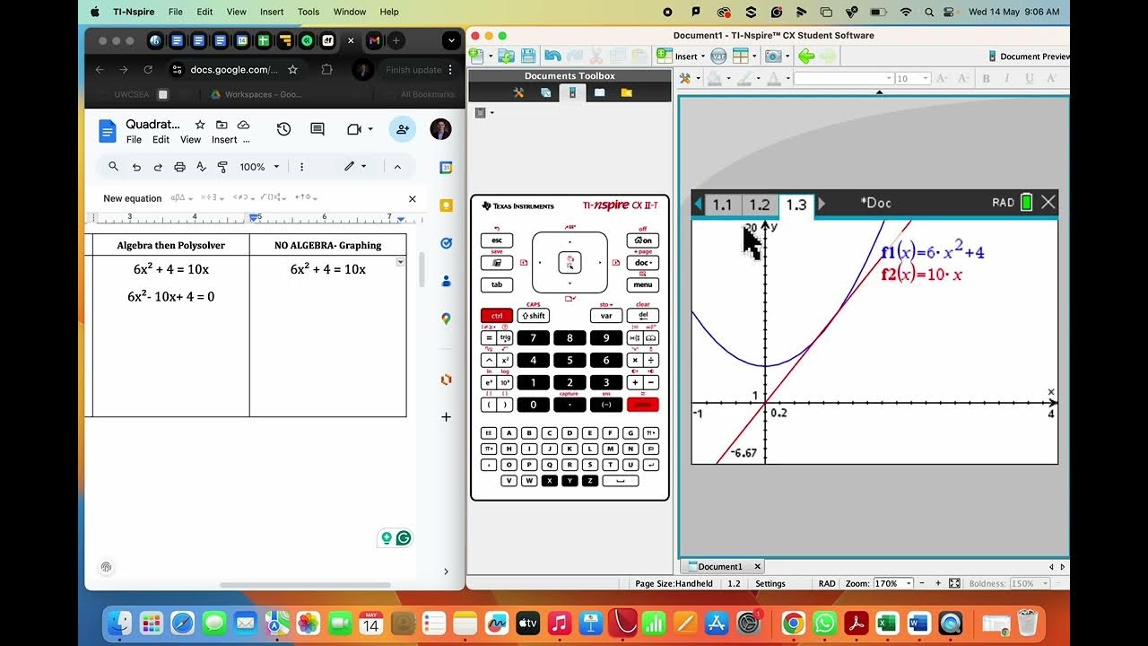 Solving Quadratic Equations with TI-Nspire Polysolver and Graphing - YouTube
