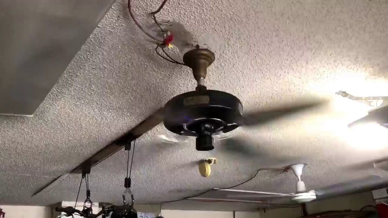 52" diehl antique ceiling fan with aluminum blades - YouTube