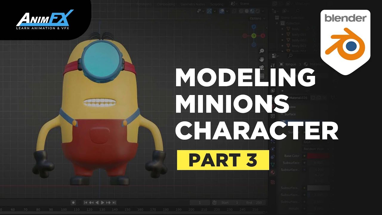 Blender character modeling step by step | Part 3 | Making of Minion 3D ...