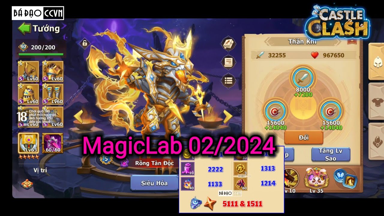Show Rồng Lộn🐉🤣 Castle Clash Magic Lab All Code 19 Feb 2024 - Ngôi Nhà ...