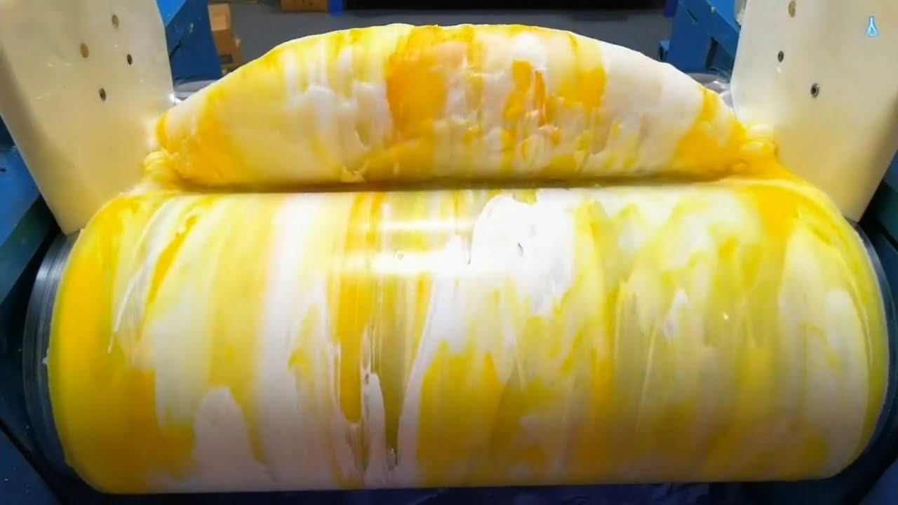 Silicone color mixing process ( white and chrome yellow ) - YouTube