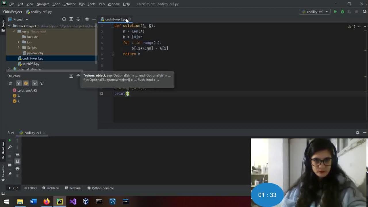 first video codility task from lesson 2 - cyclic rotation of an array - YouTube