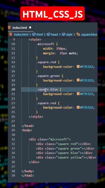 Making Microsoft Logo Using Html Css Java 💻🌐 Youtube