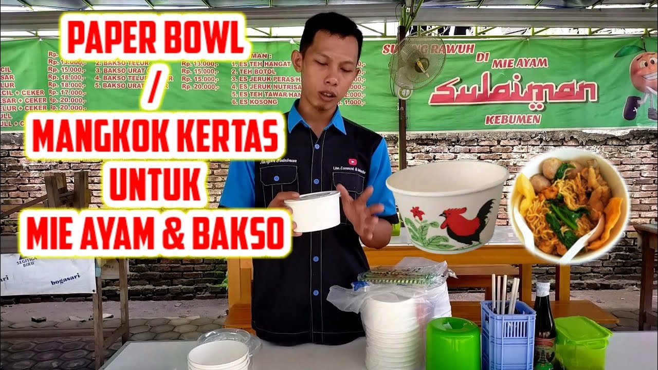 Review Paper Bowl- Paper Bowl Untuk Mie Ayam Bakso - YouTube