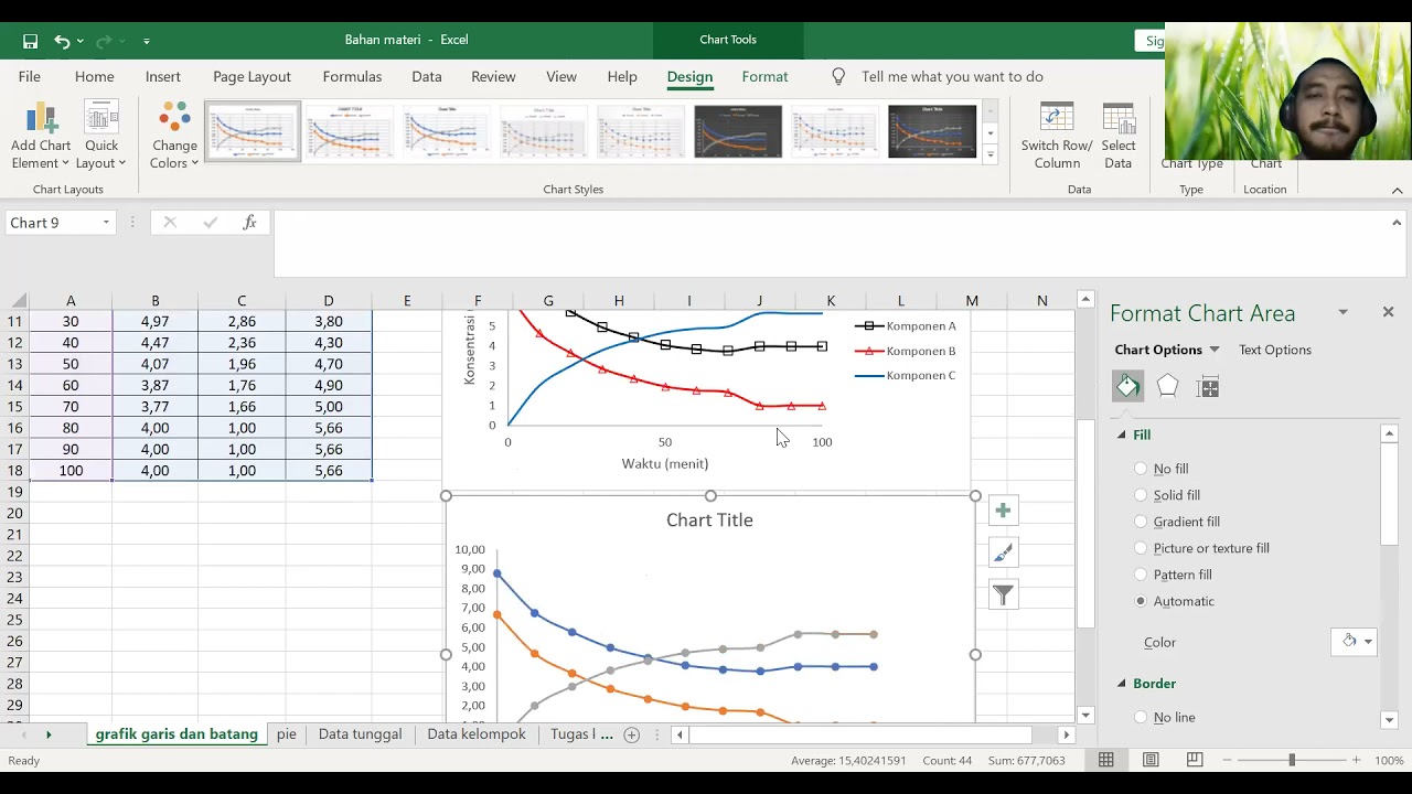 Penyajian data dalam tabel, grafik, diagram batang di Excel - YouTube