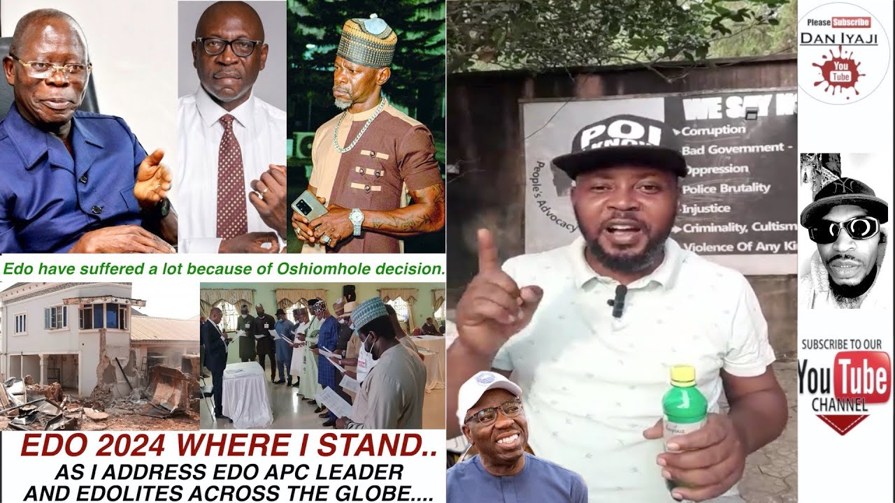 EDO 2024 WHERE I STAND, Edo have suffered a lot because of Oshiomhole decision, EDO APC LEADER ...