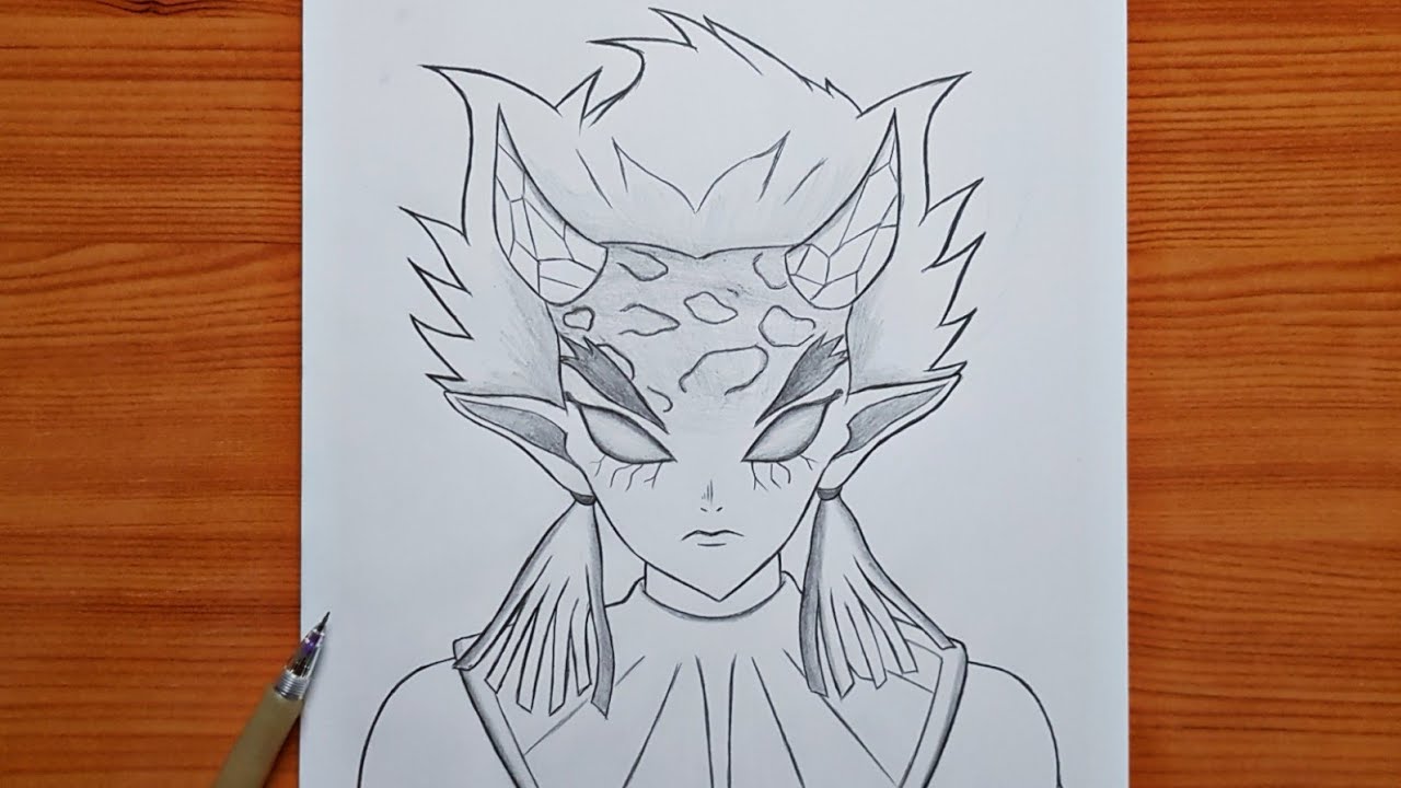 how to draw Hantengu ( Upper Moon 4 ) | Hantengu step by step | easy ...