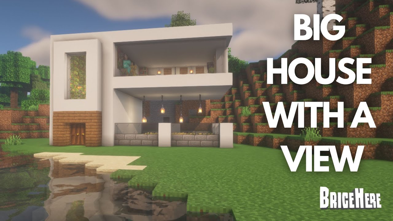 How to build a big house with a view in Minecraft - YouTube