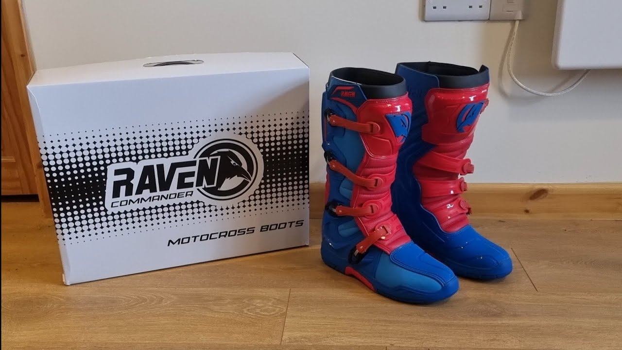 Raven Commander MX Boots Red-Blue - YouTube