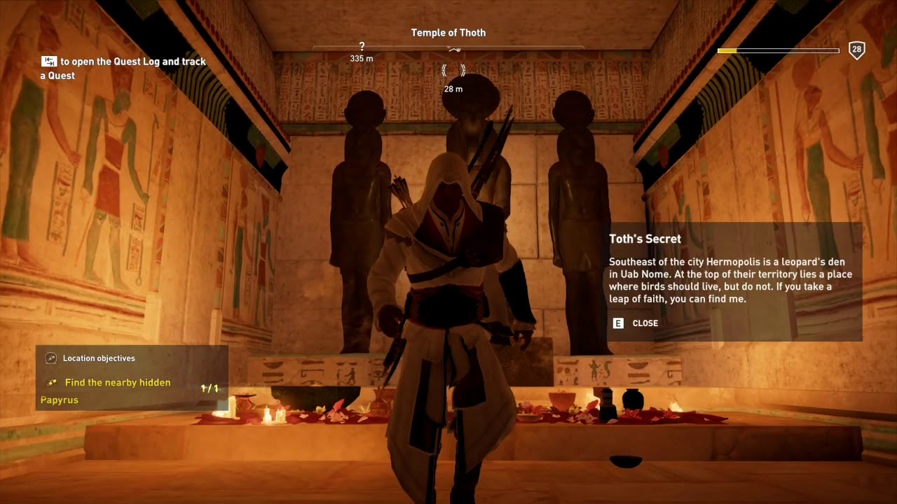 Assassin's Creed Origins - Papyrus Puzzle: Temple of Thoth (Location&Solution) - YouTube