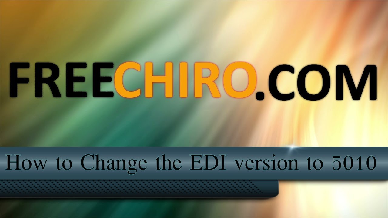 How do I change the EDI version to 5010 - YouTube