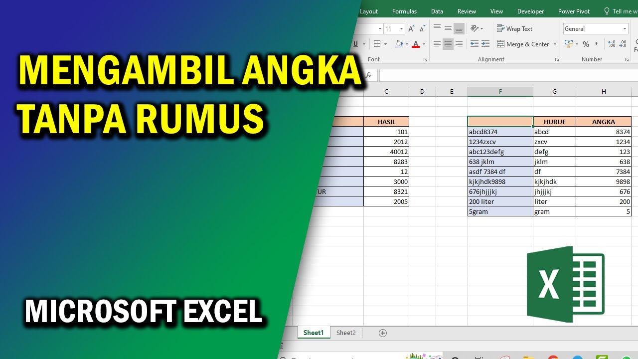 Cara Memisahkan Angka dan Huruf TANPA RUMUS di Microsoft Excel - YouTube