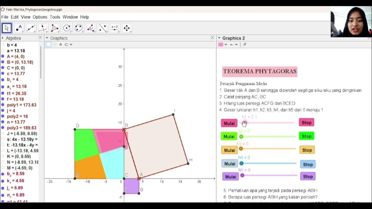 Pembuktian Teorema Pythagoras Menggunakan Luas Persegi Dengan Geogebra ...