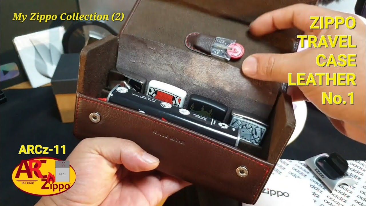 Zippo Collection (2) My Travel Case Leather Brown No.1 | 4 Units ...