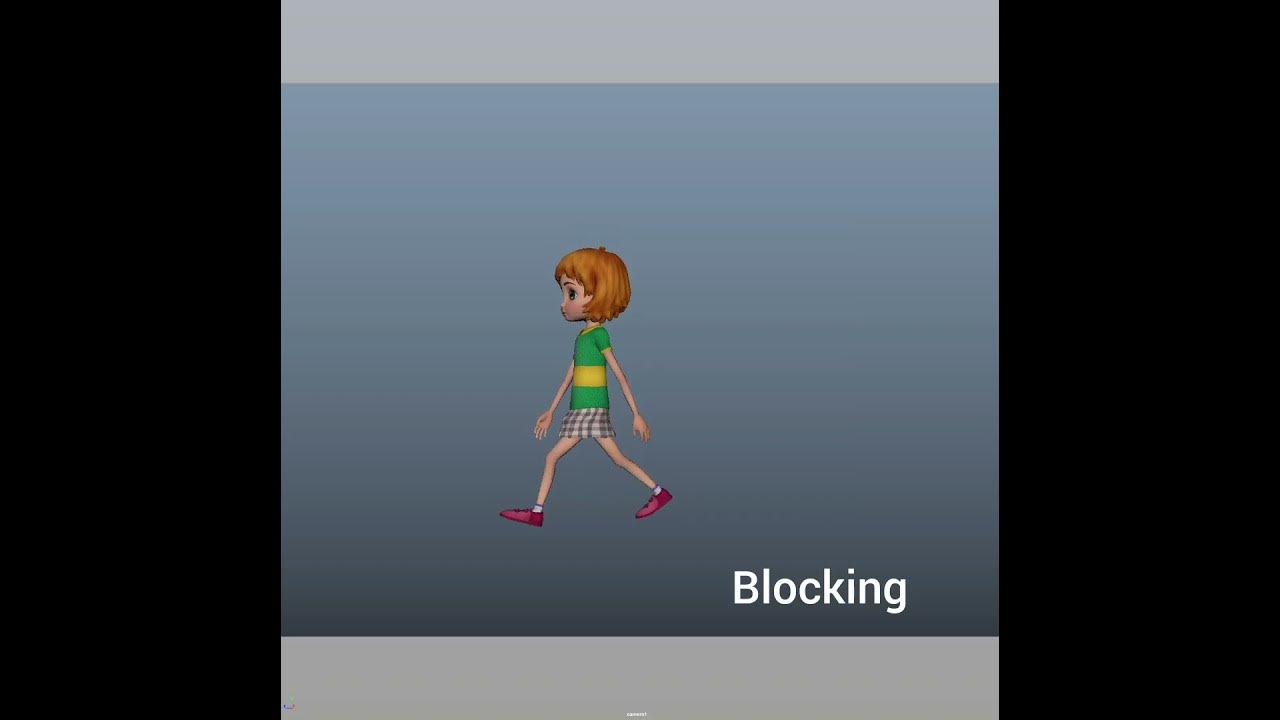walk cycle animation blocking - YouTube