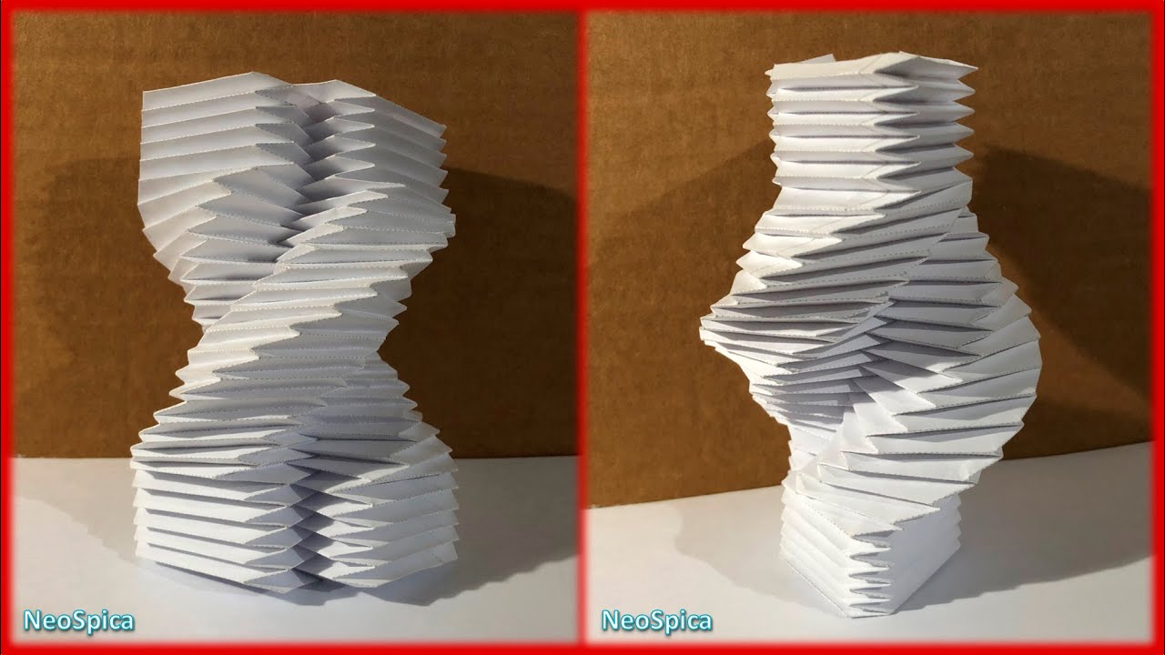 Folding Paper Bellows Cylindrical Helix With Double Rhombus Form - YouTube
