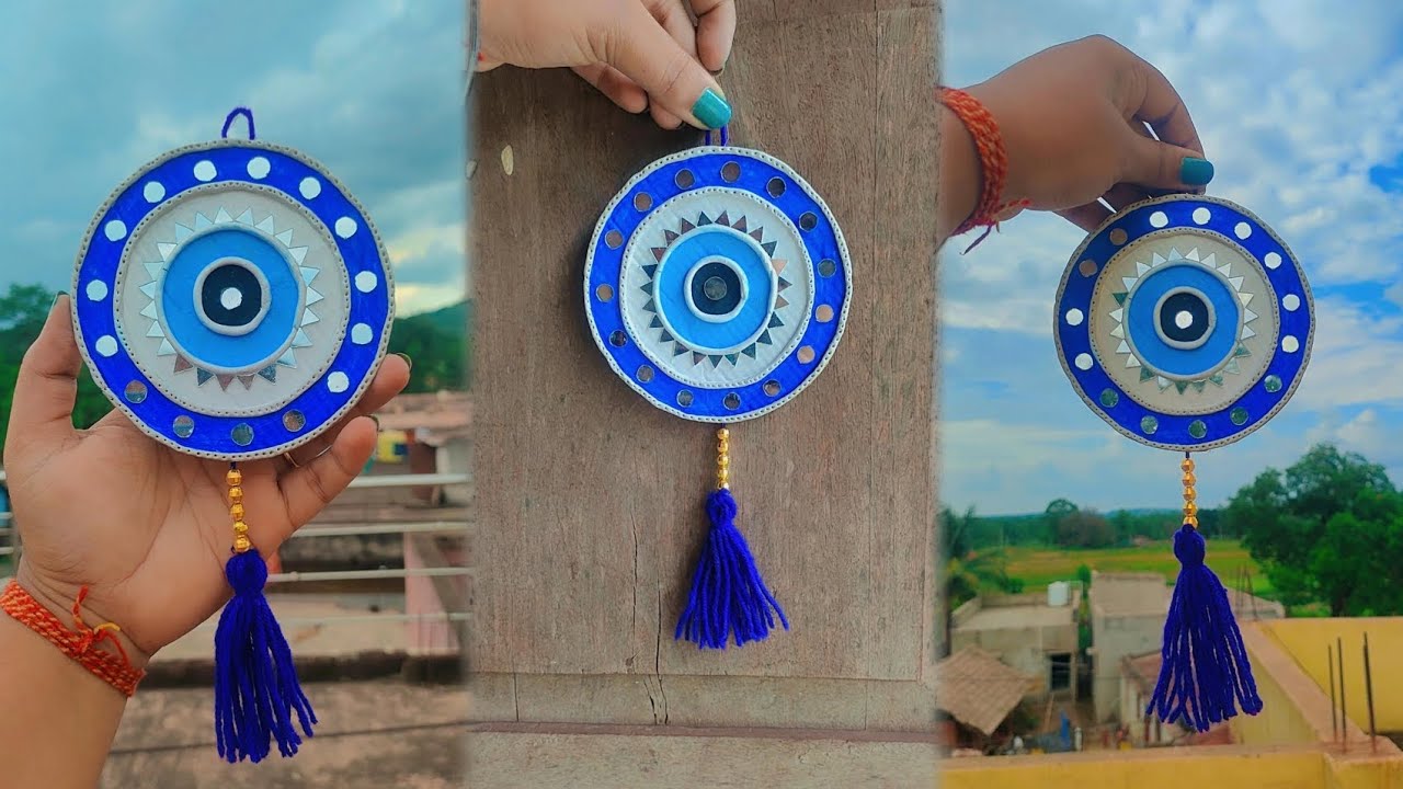 🧿Evil Eye Lippan art 🧿 Evil Eye Wall Hanging l Wall Hanging Diy l Best ...