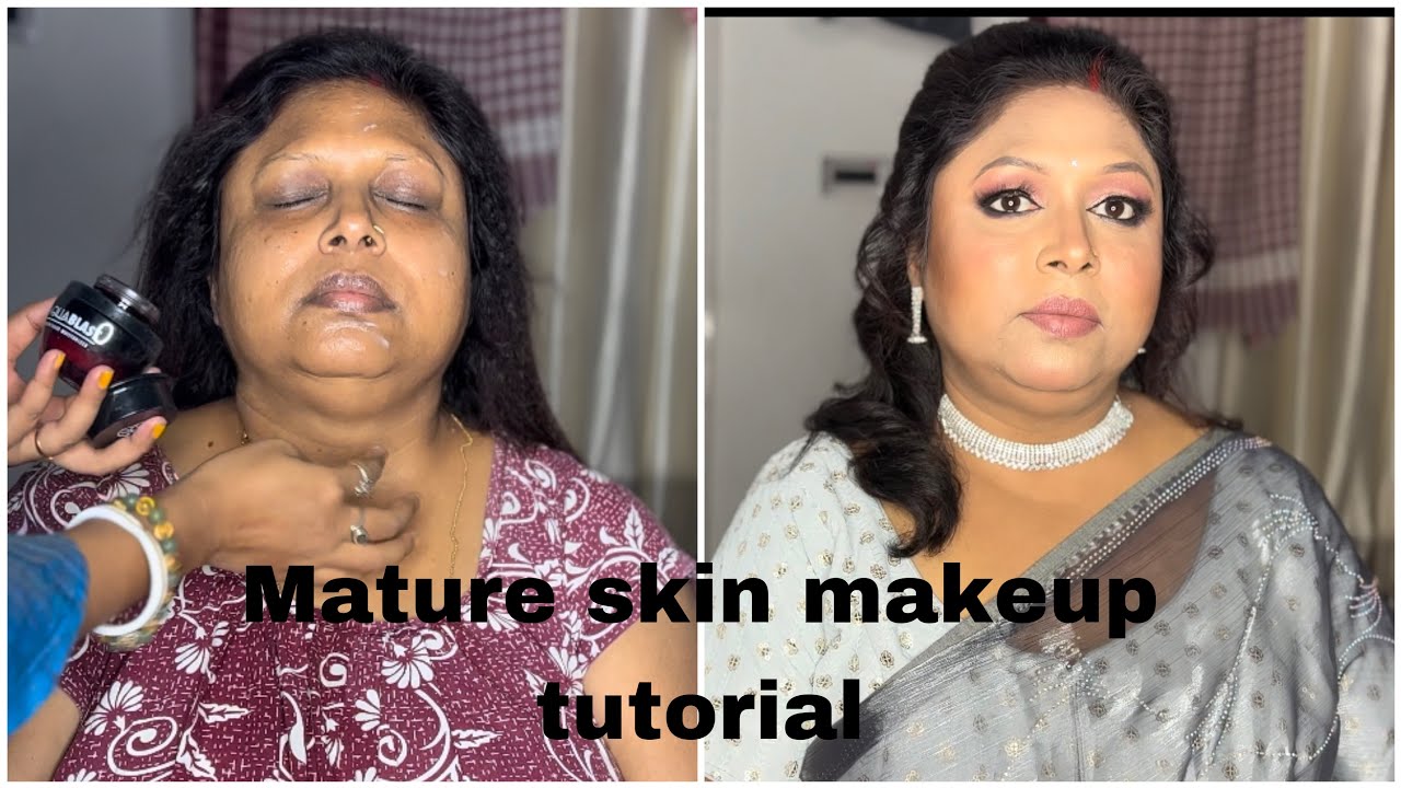 Makeup on a mature skin/aged skin makeup/pigmented skin step by step ...