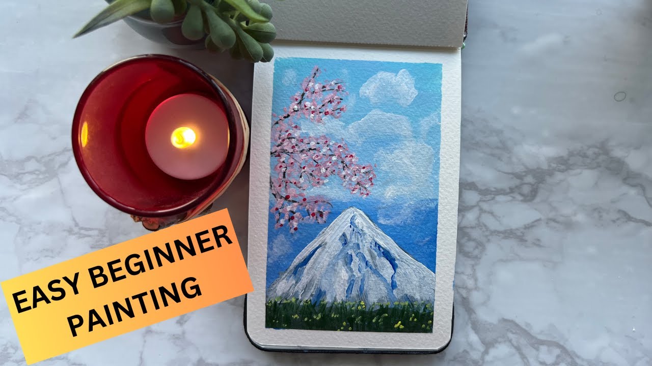 Cherry Blossom acrylic painting Easy | Cherry Blossom Painting tutorial ...