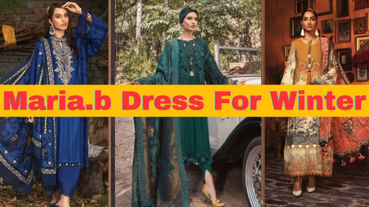 Maria b New Collection For Winter | Maria b Printed Dress For Winter ...