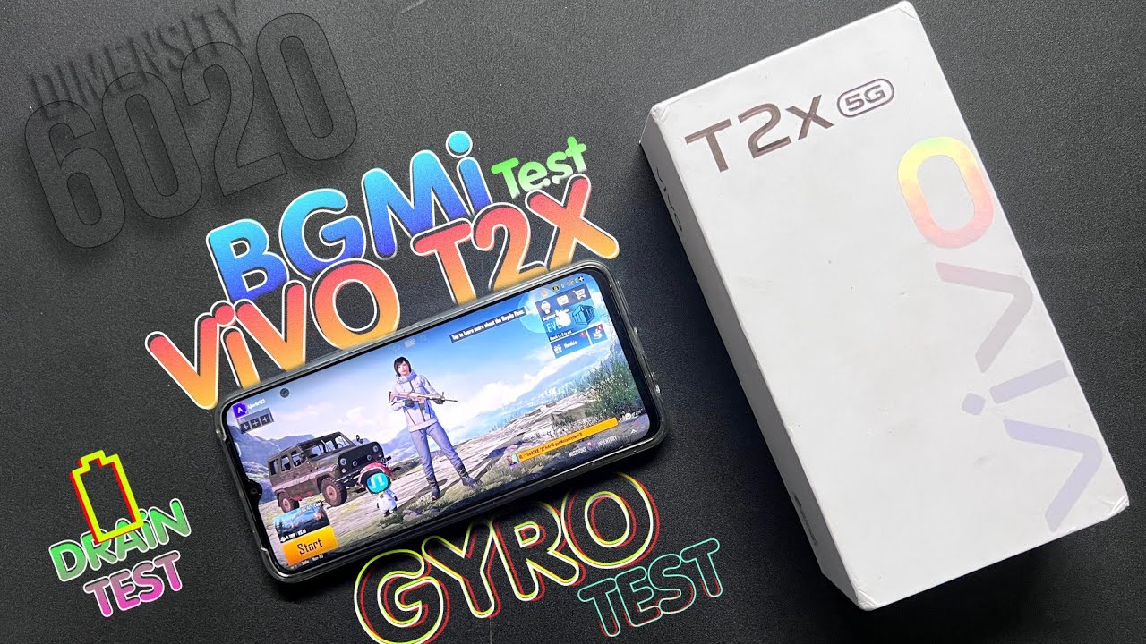Vivo T2x 5G BGMi test & Gyro + FPS test 🔥MTK 6020 || Battery drain test ...