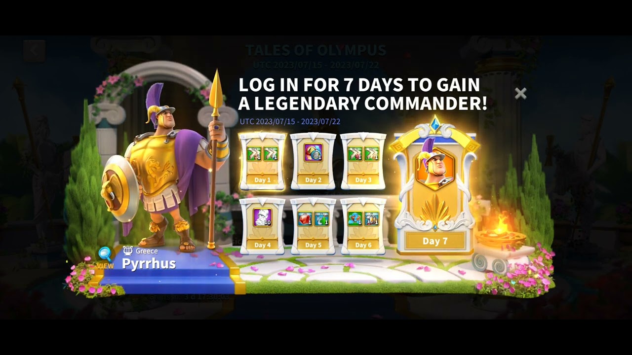 get new free legendary commander Rise of Kingdom / PYRRHUS upcoming ...
