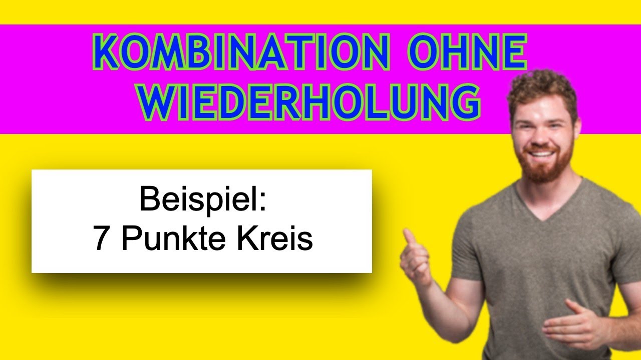 Kombination ohne Wiederholung. Reihenfolge egal. Kreis Randpunkte ...