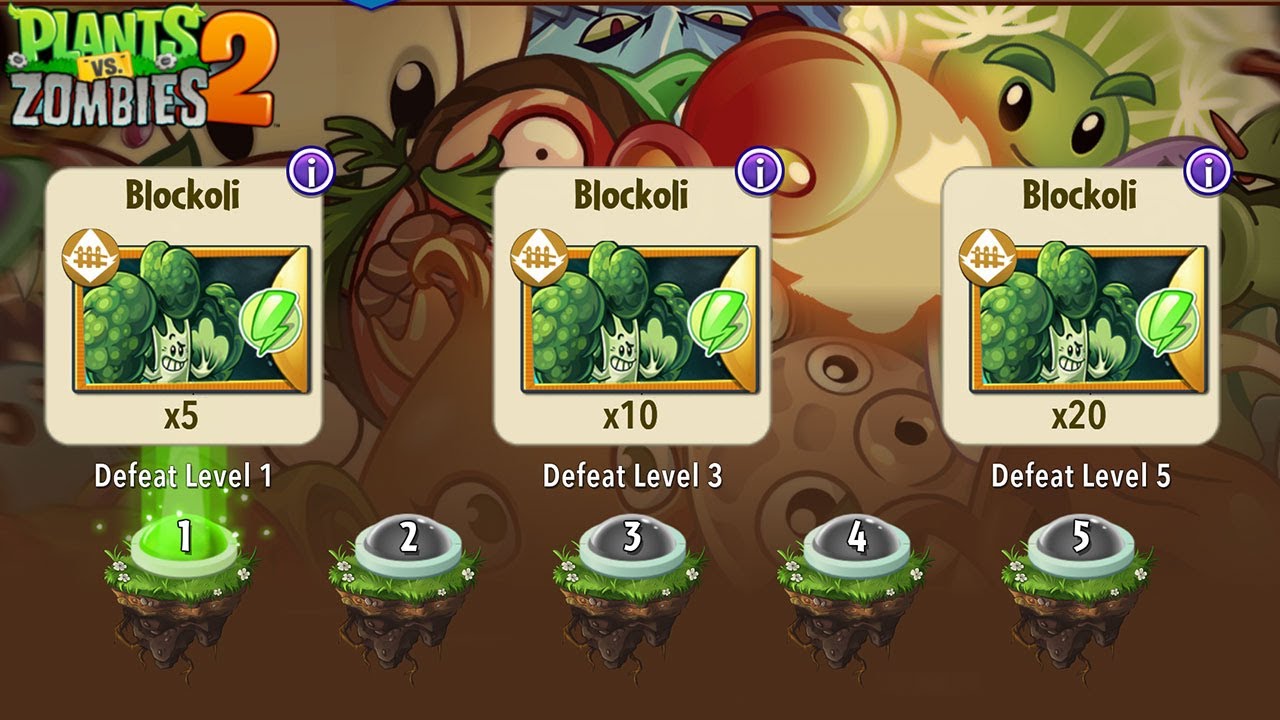 Plants vs Zombies 2 | Blockoli Level 1-5 (Event) - YouTube
