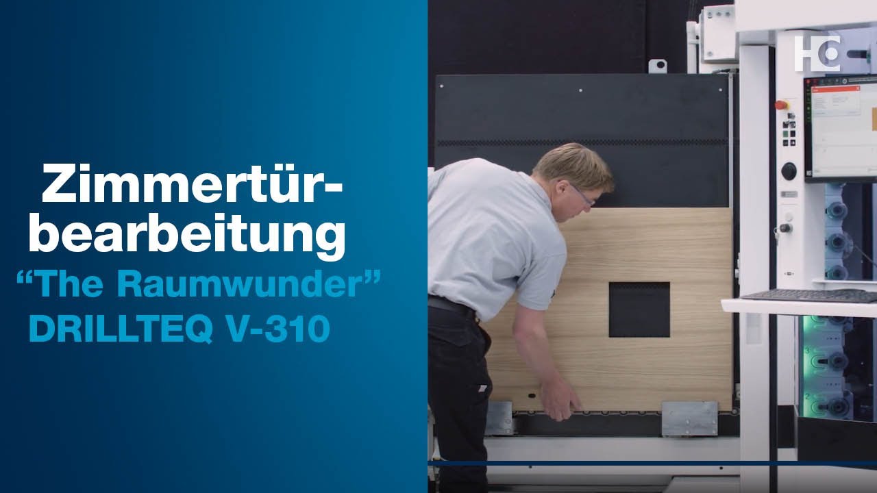 HOMAG DRILLTEQ V-310 | Zimmertürbearbeitung | "The Raumwunder" - YouTube