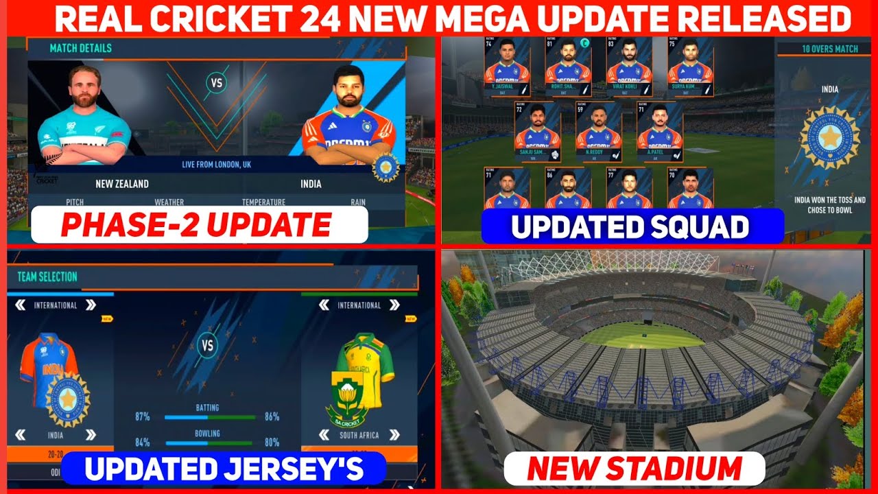 Real Cricket 24 New Update Released | Rc24 Phase-2 Update | Stability ...