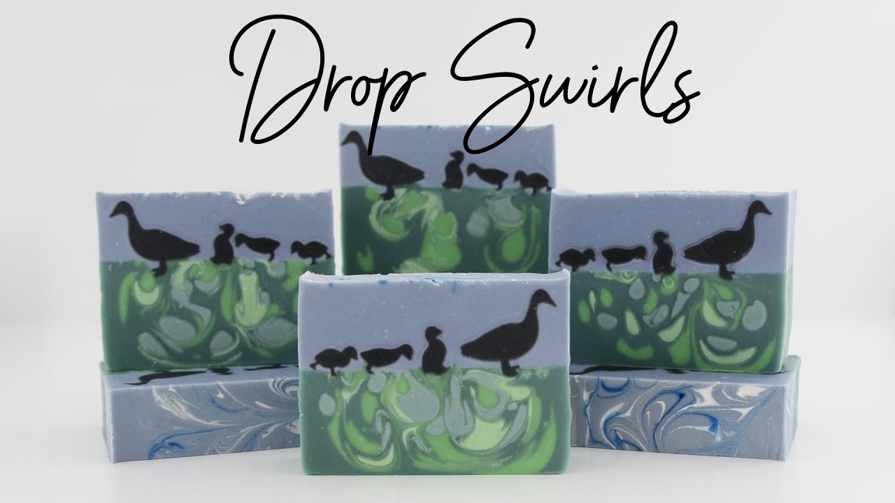 Drop Swirl Soap Design: Mama and Babies Out for a Stroll! - YouTube