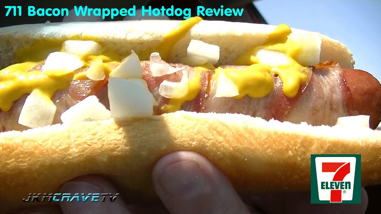711 Big Bite Bacon Wrapped Hot Dog Review - YouTube