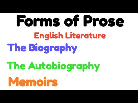 BIOGRAPHY, AUTOBIOGRAPHY & MEMOIRS in forms of English Literature.Forms ...