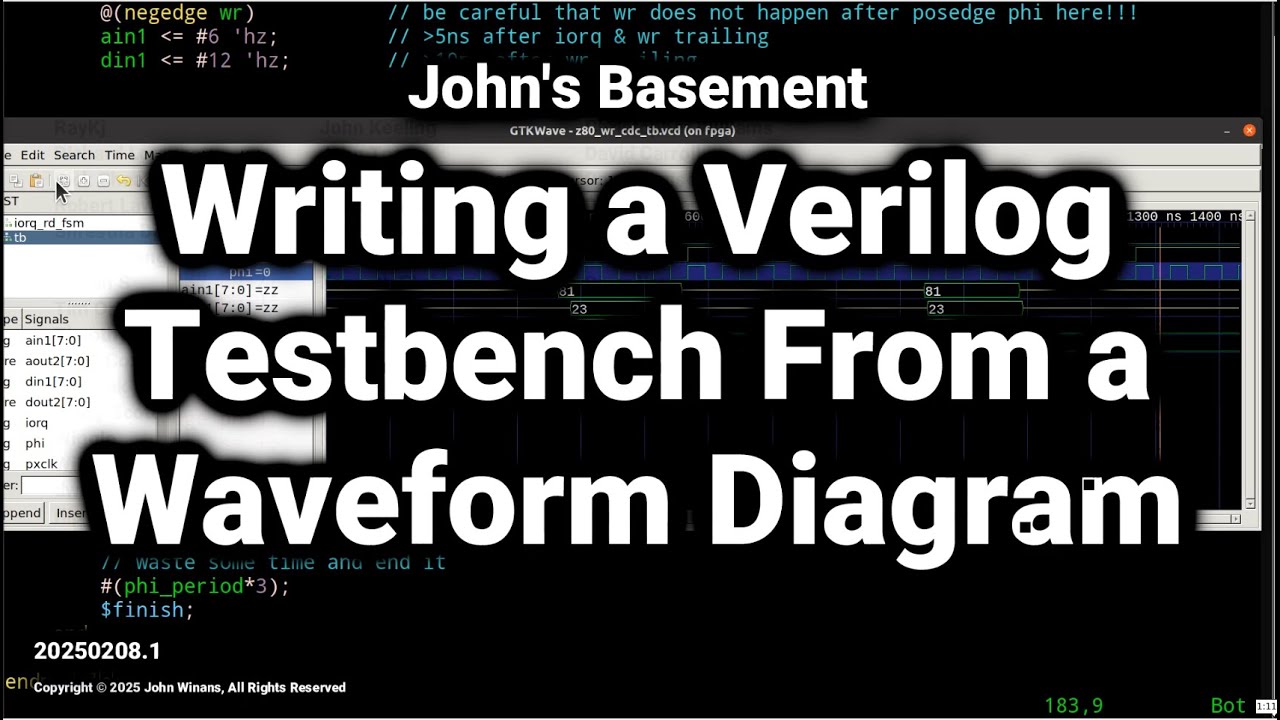 Fpga 28 Creating A Verilog Testbench From A Waveform Diagram Youtube