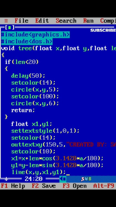#48 Tree Animation In C++ Programming | Graphics In C++ | 3d Animation 