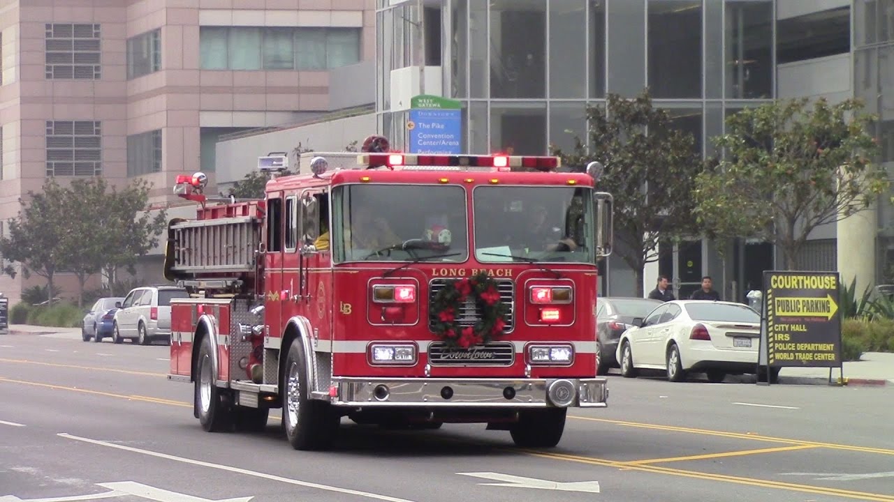 Long Beach Fire Dept. Engine 1 & Rescue 1 - YouTube