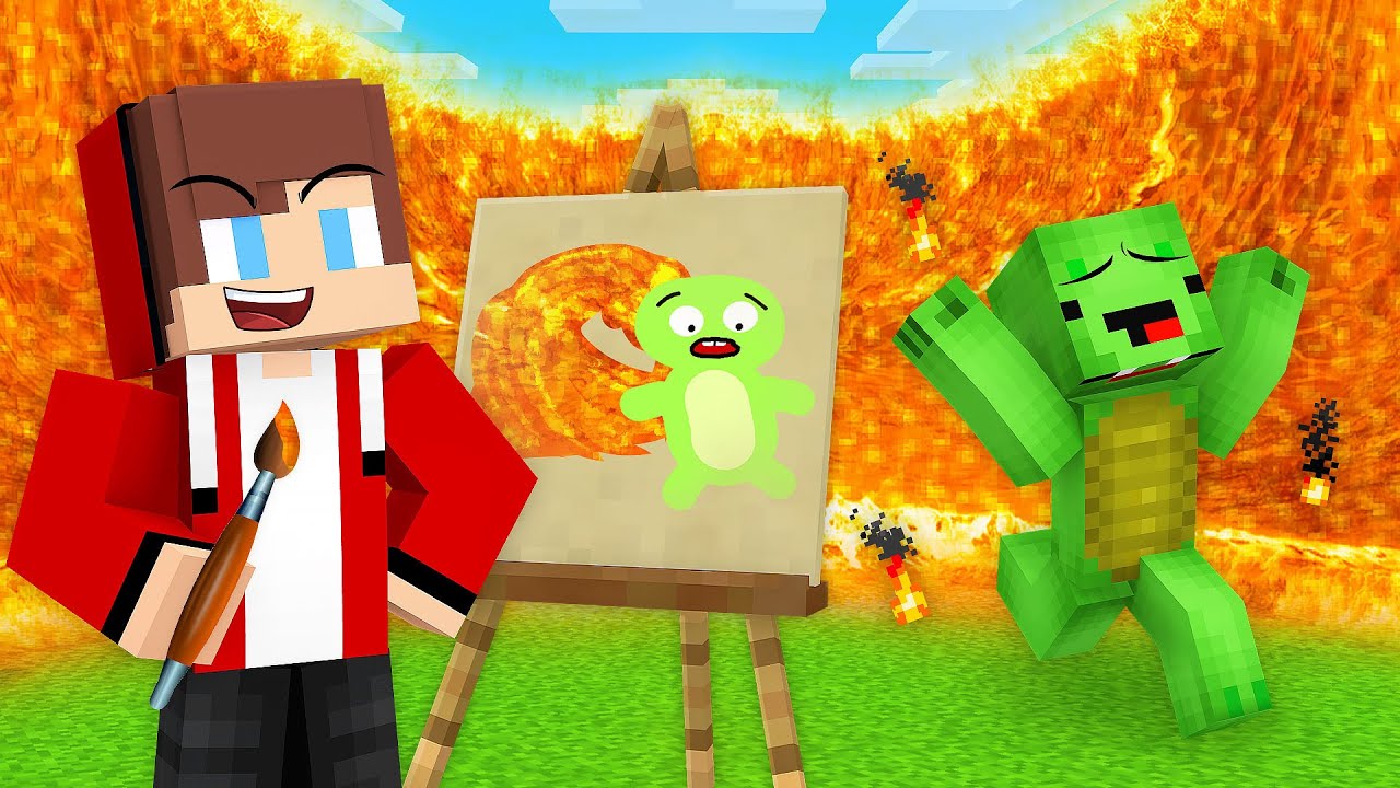 Mikey and JJ Use DRAWING MOD to Prank Mikey With LAVA TSUNAMI in Minecraft (Maizen) - YouTube