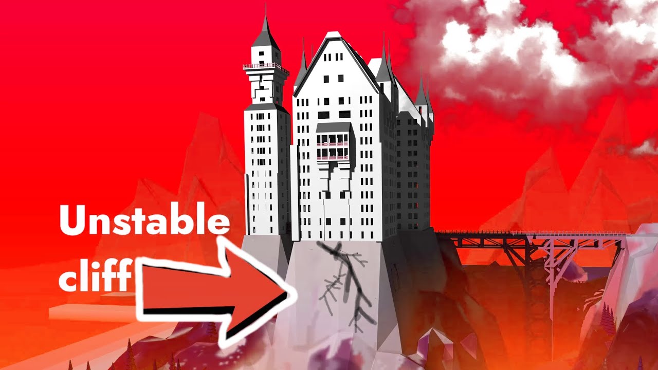 3D Castle - LANDSLIDE Collapse Simulation - YouTube
